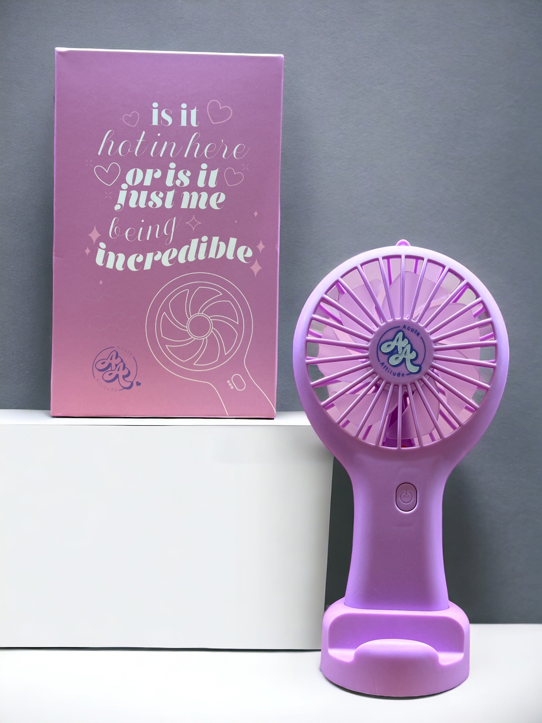 NOVELTIES - ACute Attitude Portable Electric Fan - PURPLE (6pc bundle ...