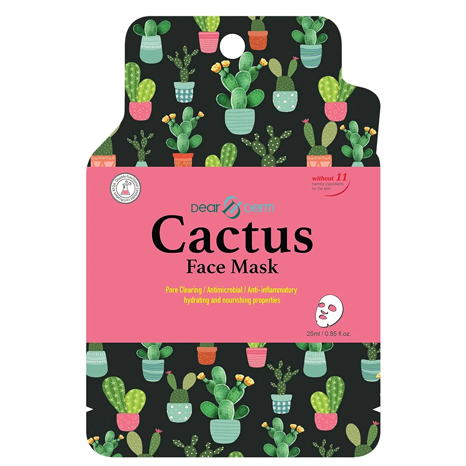 Skincare- Dear Derm Cactus face Sheet Mask DDM-CAC (Pack of 10 ...
