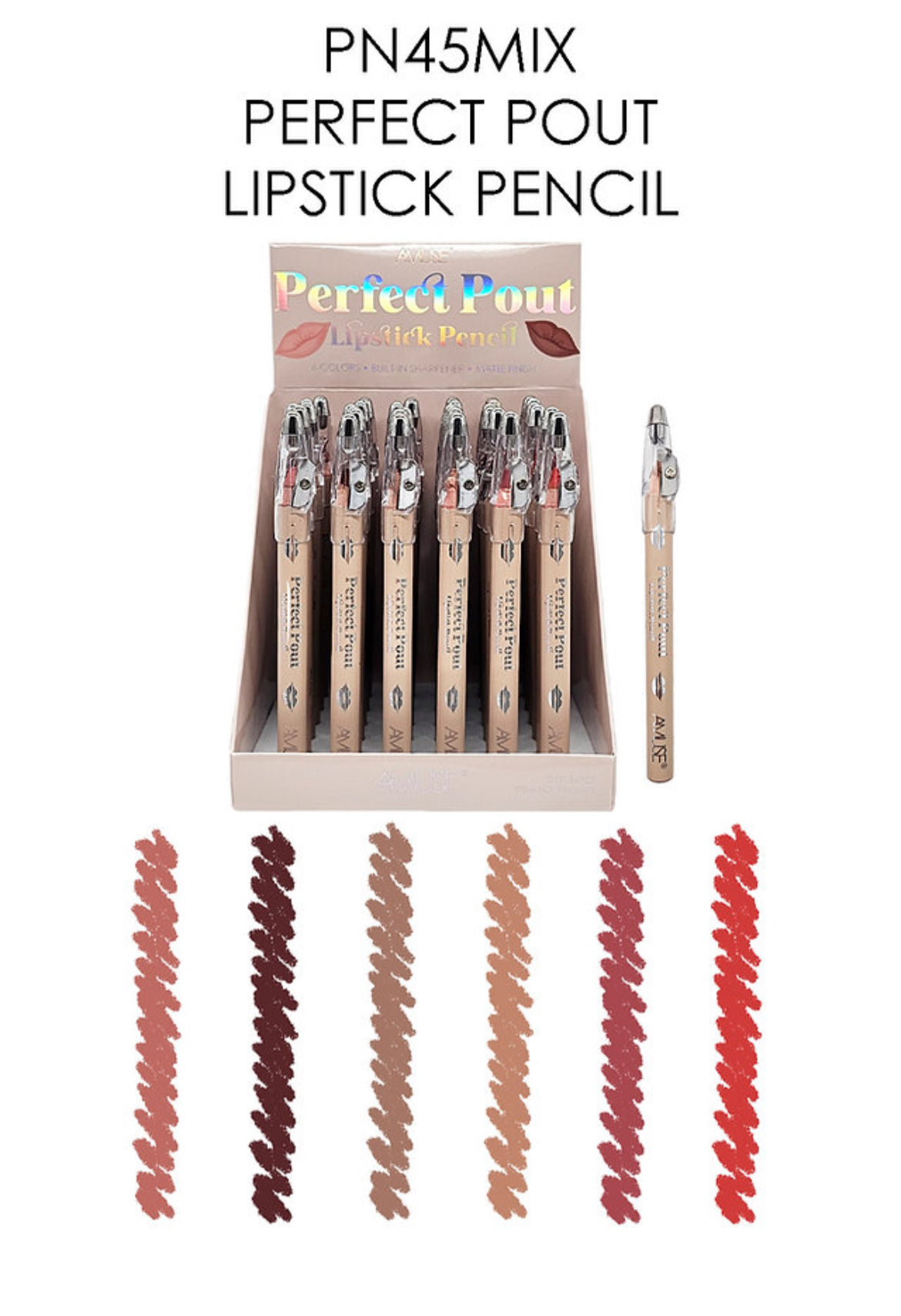 Lips- Amuse Perfect Pout Lipstick Pencil PN45MIX (36pc display ...