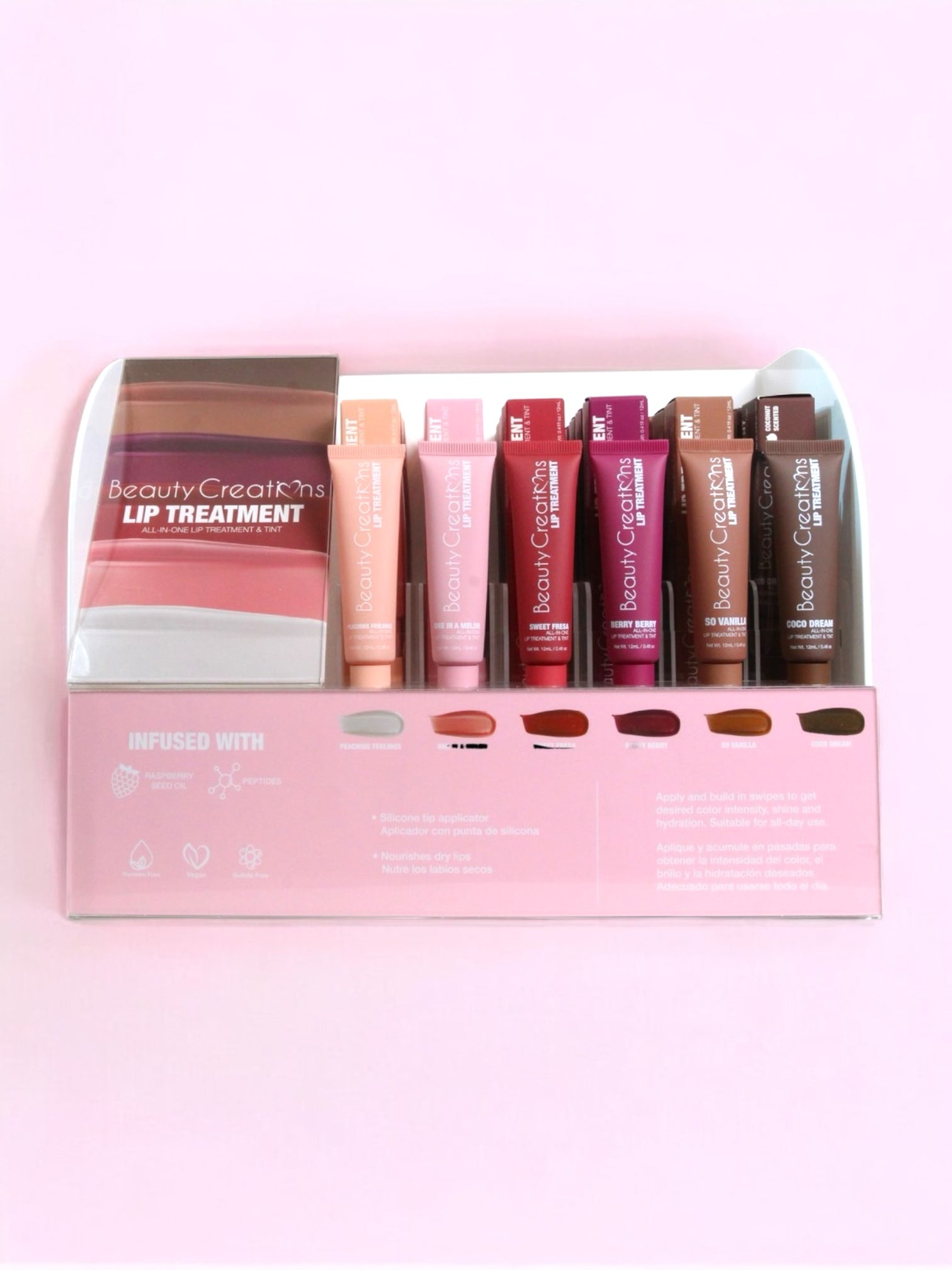 Lips- Beauty Creations Lip Treatment & Tint Display (36pcs + samples ...